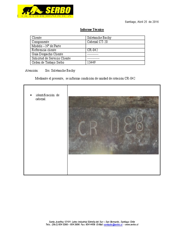Informe de Daños en Unidad CR-042 | PDF | Ingeniería mecánica