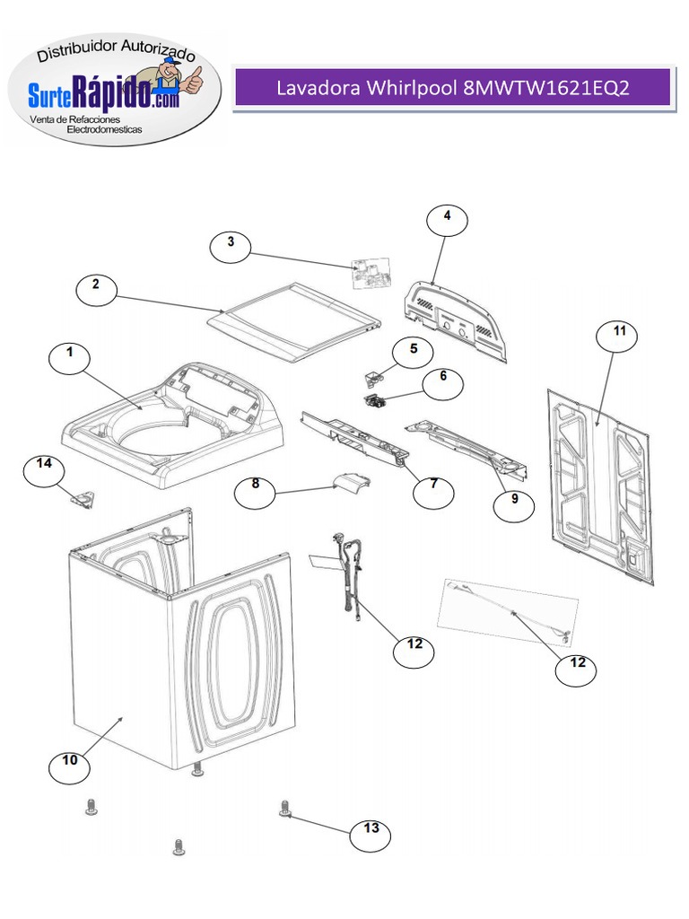 Partes De Lavadora Whirlpool