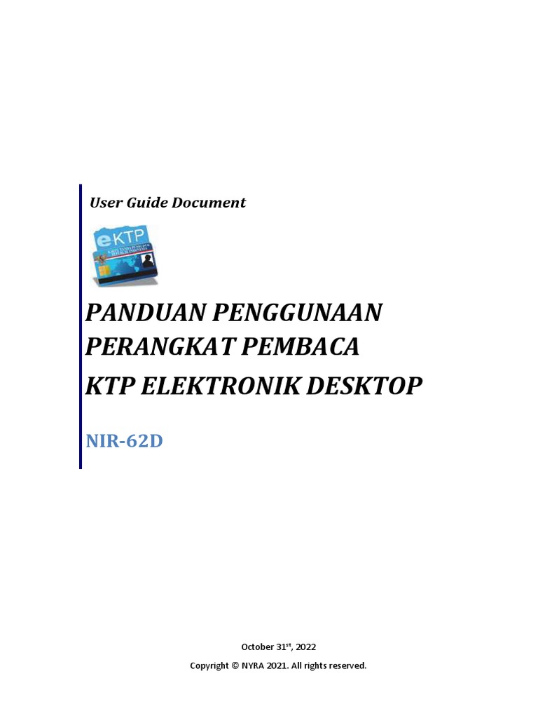 Manual Guide - EKTP Reader NIR-62D v3.0 | PDF