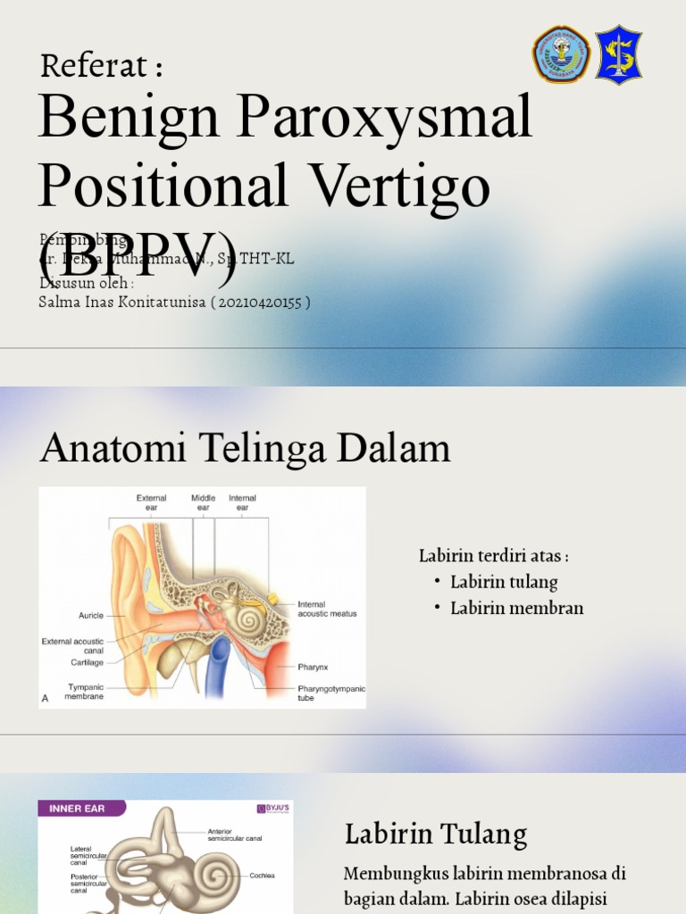 Referat BPPV - Salma Inas K 20210420155 (PPT) | PDF