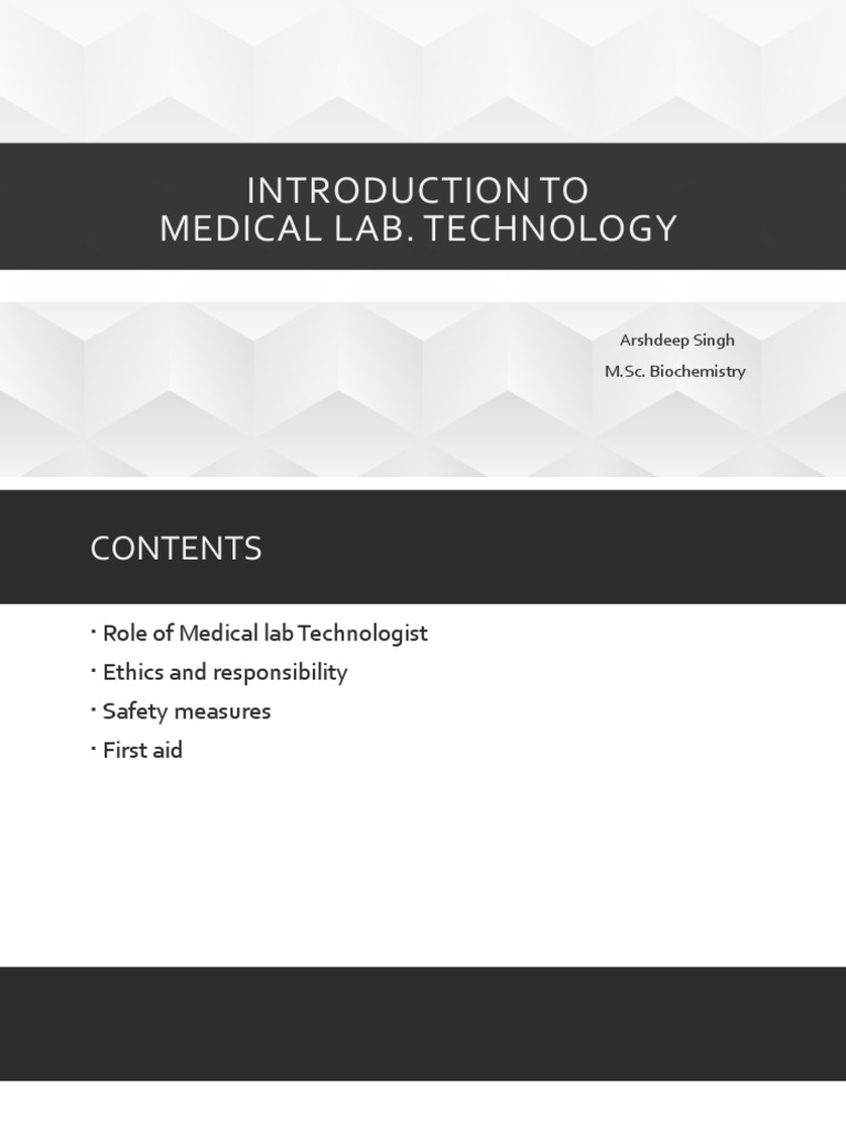 Medical Lab Technology Guide | PDF