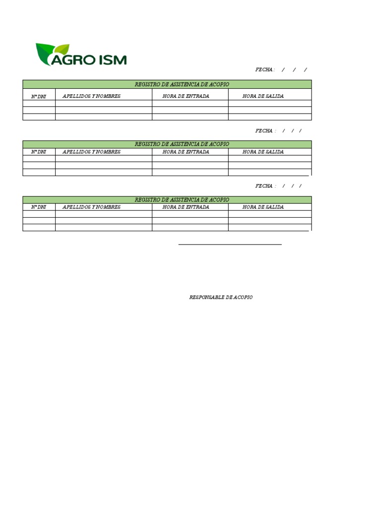Planilla Acopio | PDF