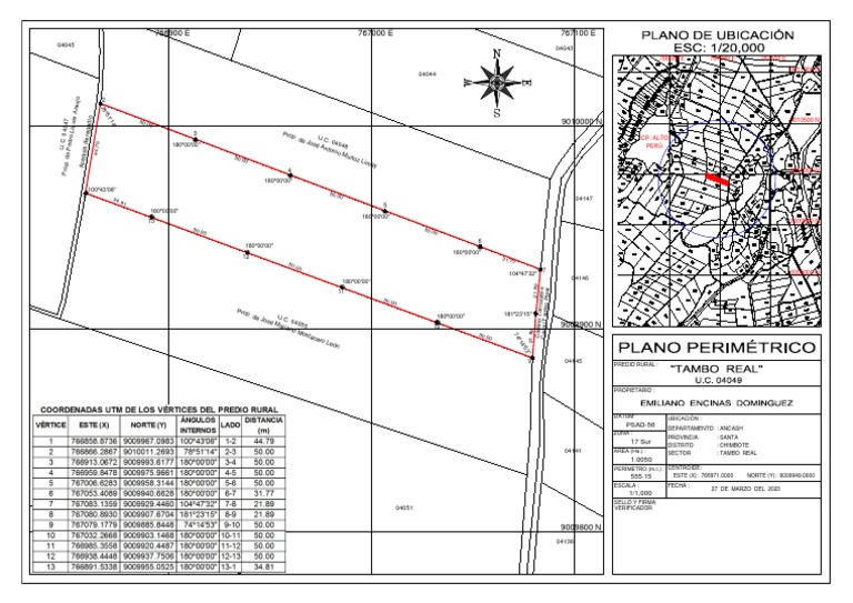 Uc 04049 - Tambo Real - Plano Perimétrico | PDF