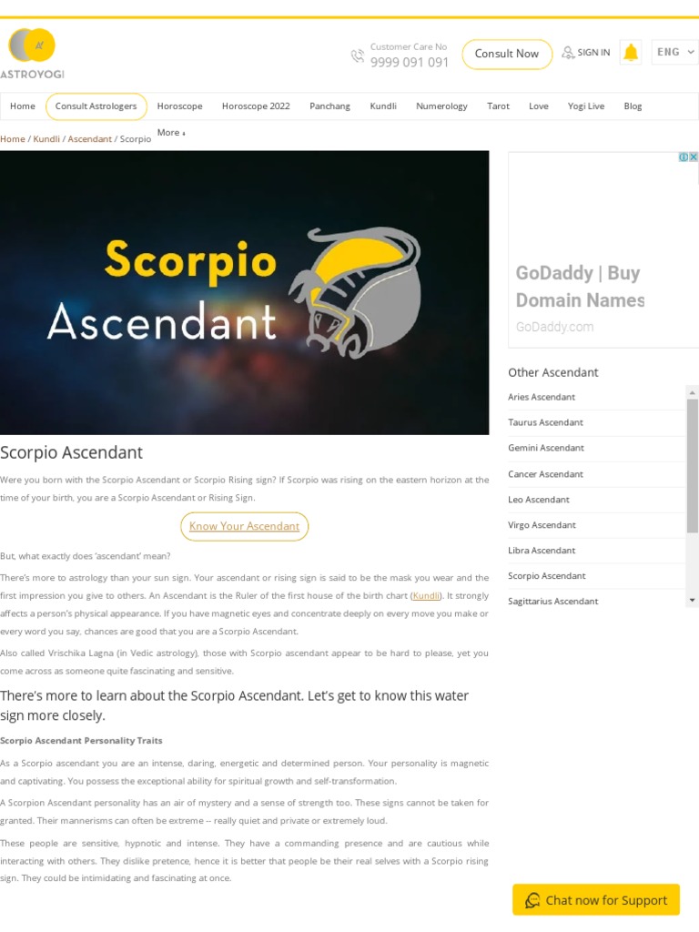 Scorpio Ascendant - People Born With Scorpio Ascendant and Their Traits ...