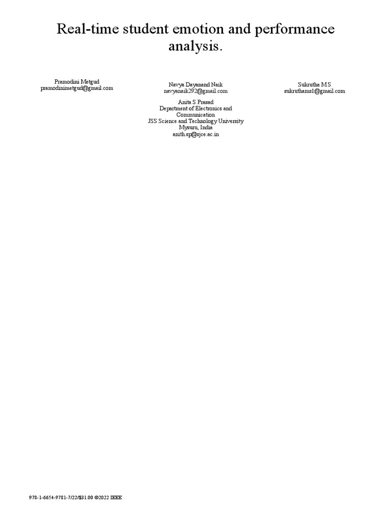Real Time Student Emotion Analysis Changed 2 | PDF | Emotions | Deep Learning