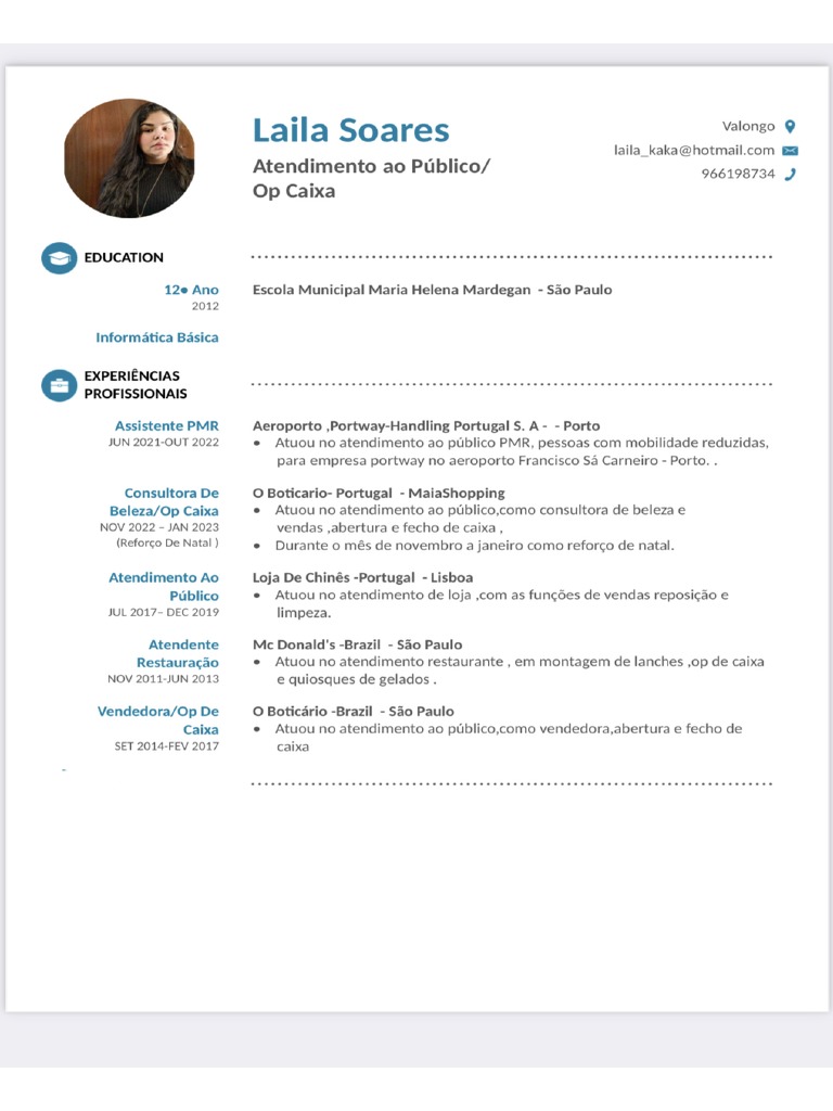 CV Laila 2023 Atualizado | PDF