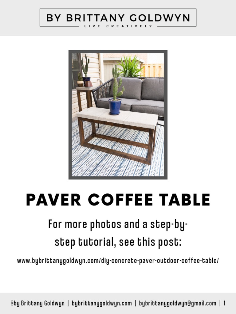 Paver Coffee Table | PDF | Tools | Equipment