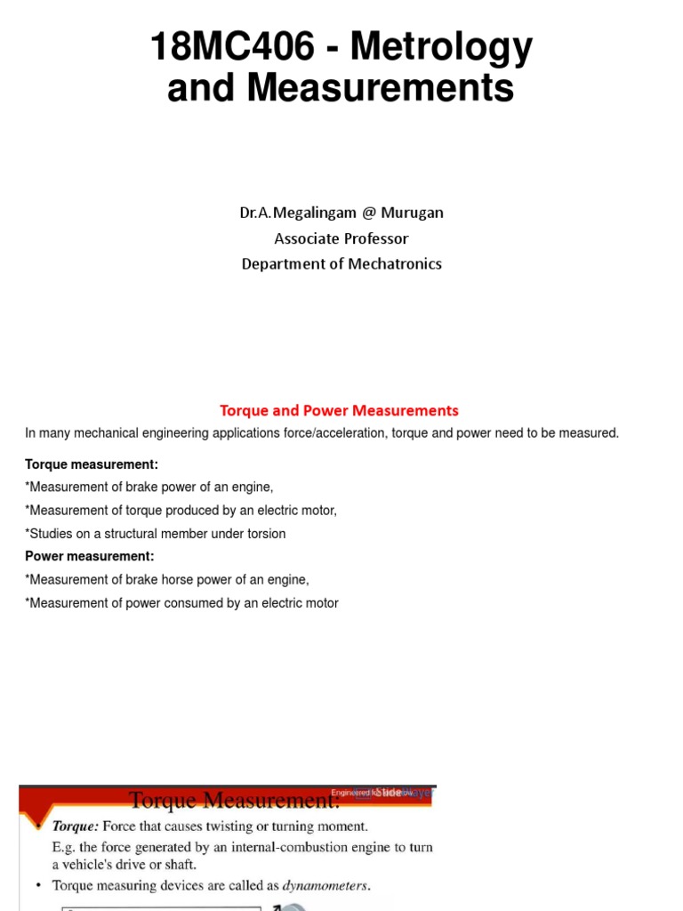 Torque Measurement | PDF | Torque | Machines