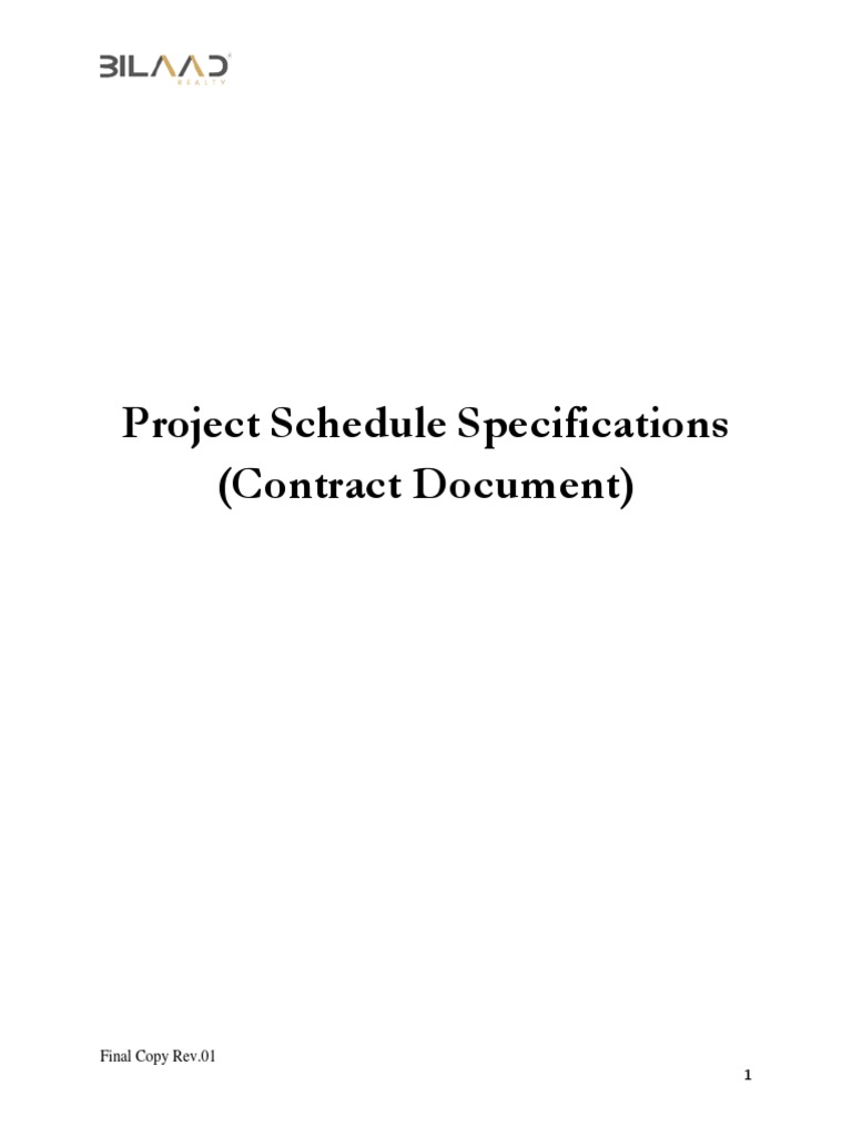 Project Schedule Specifications Rev. 01 | PDF | Business