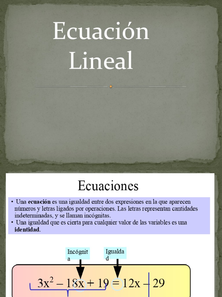 Ecuación Lineal | PDF