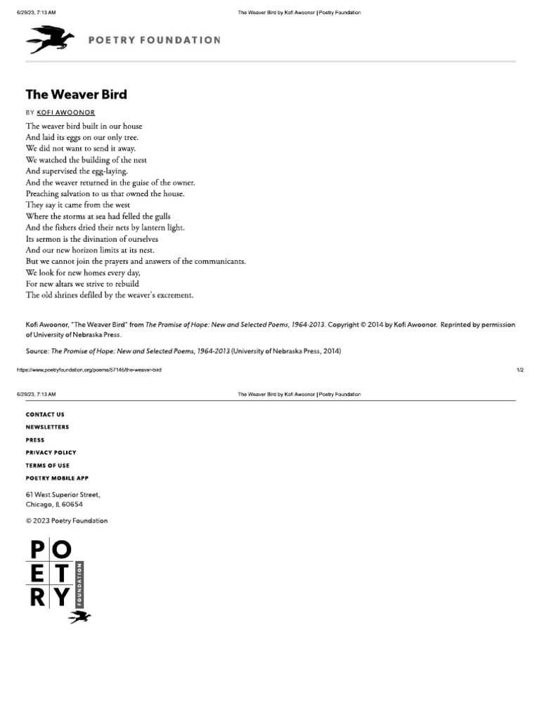 The Weaverv Bird | PDF