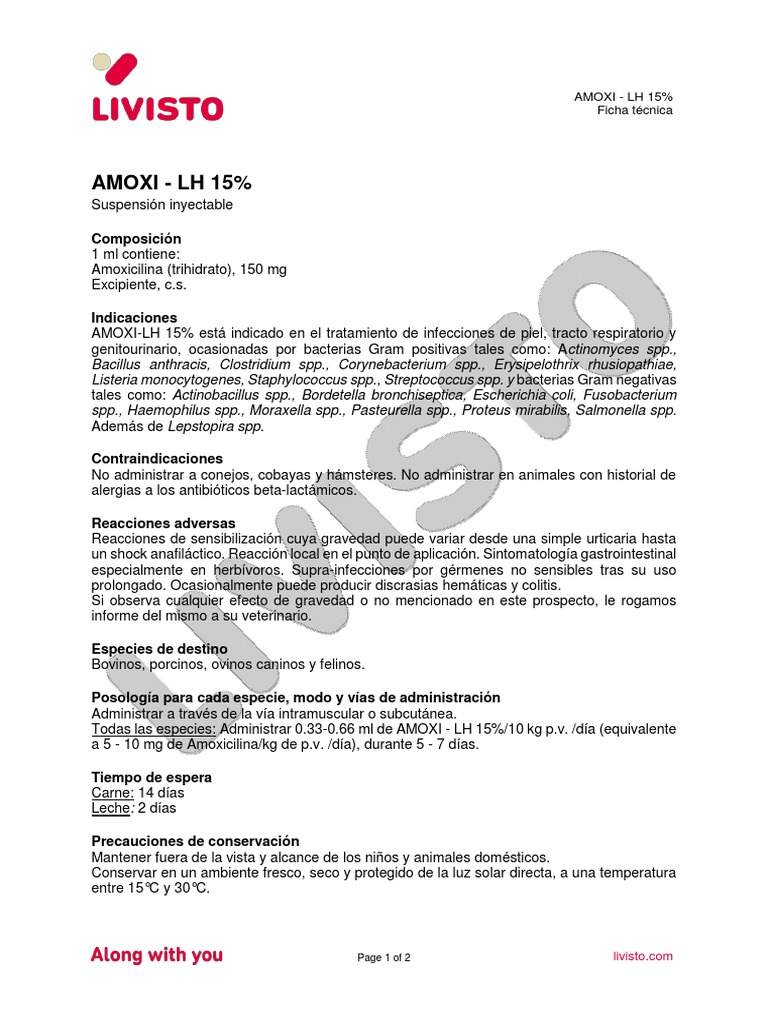 Amoxi-Lh 15% | PDF | Inmunología | Medicina
