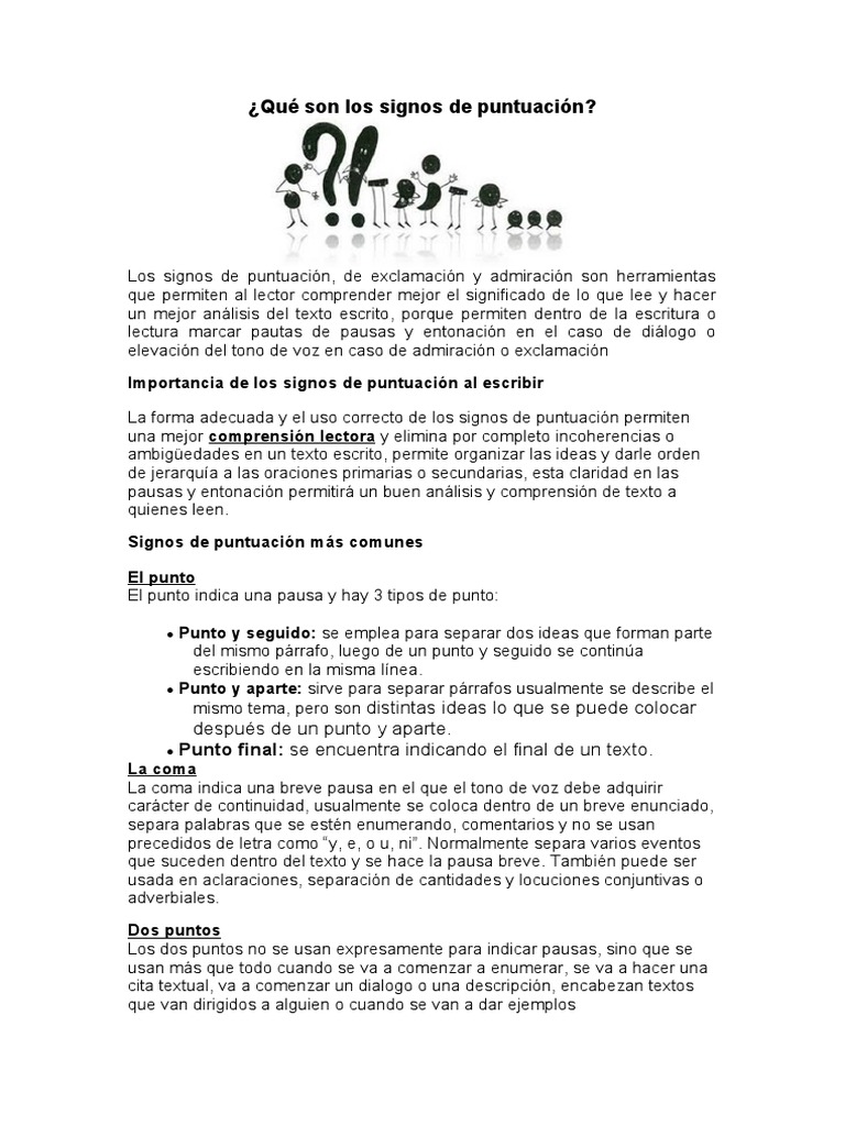 ¿Qué Son Los Signos de Puntuación | PDF | Puntuación | Coma