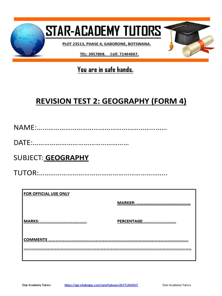 Geography (Form 4) - Test 2 (2019) | PDF | Glacier | Earth Sciences