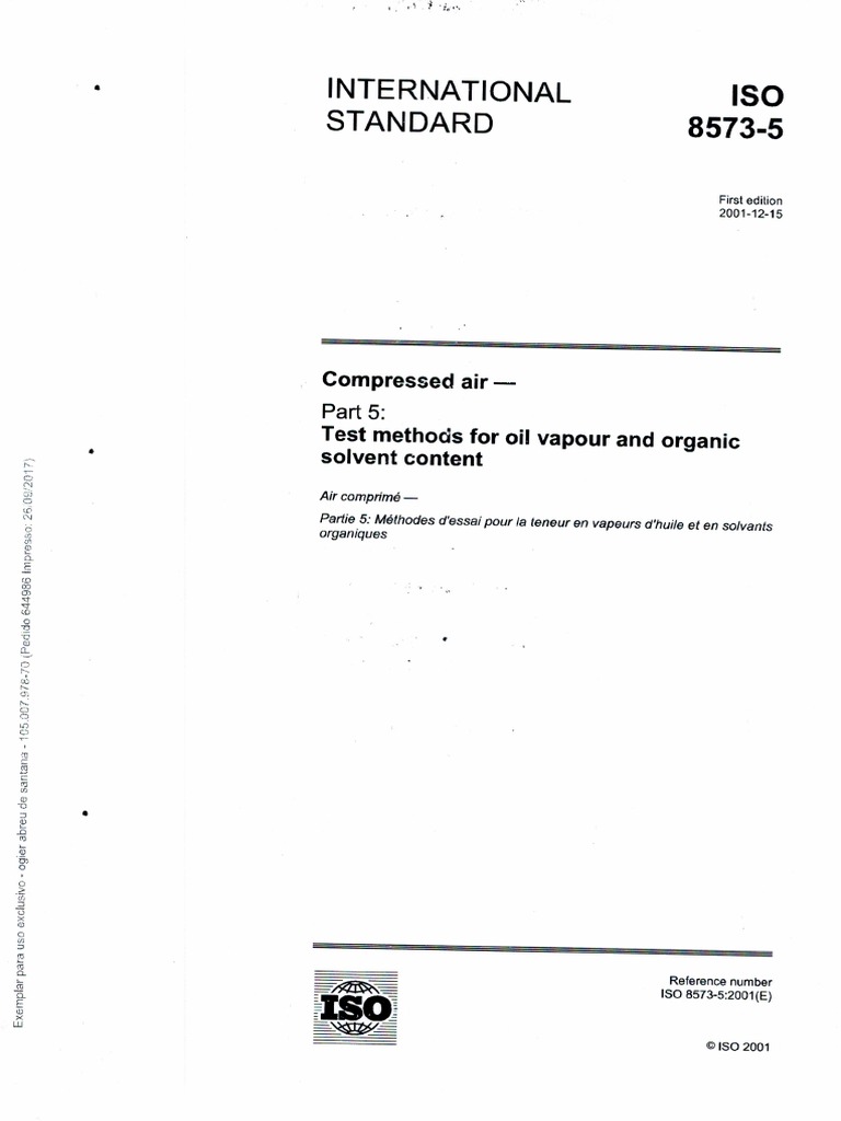 ISO 8573 - Parte 5 | PDF