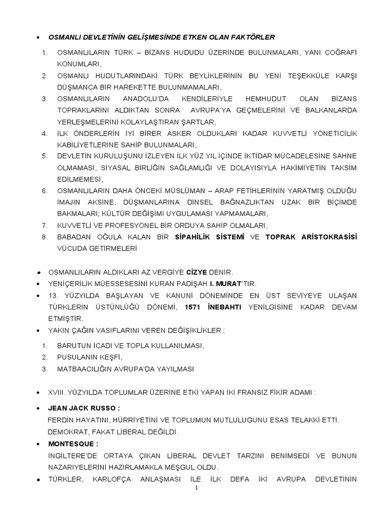 Siyasi Tarih Özet - 6 | PDF