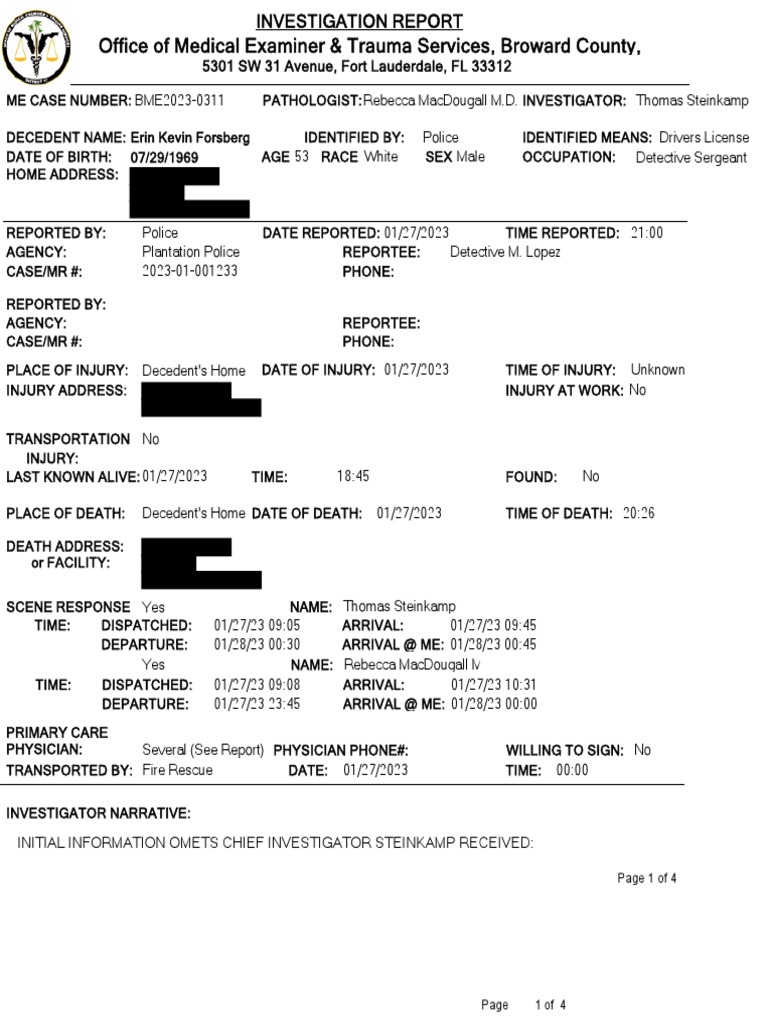 23-0311 Investigation Report - Redacted | PDF | Detective