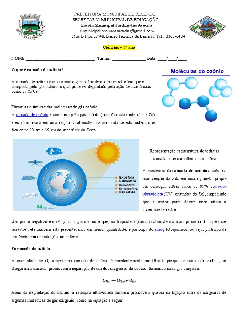 Camada de Ozônio | PDF | Ozônio | Atmosfera