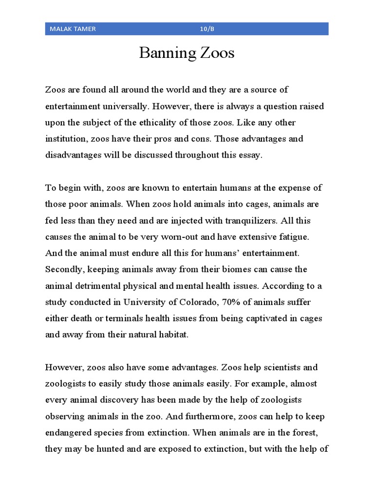 Banning Zoos | PDF