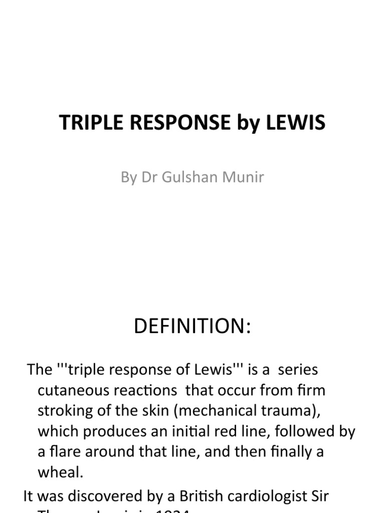 1.TRIPLE RESPONSE by LEWIS | PDF | Inflammation | Medical Specialties