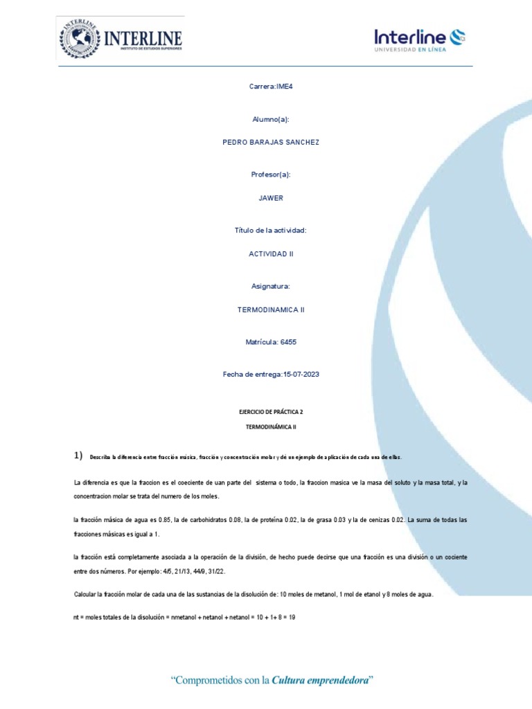Termodinámica II: Fracciones y Equilibrio | PDF | Destilación ...
