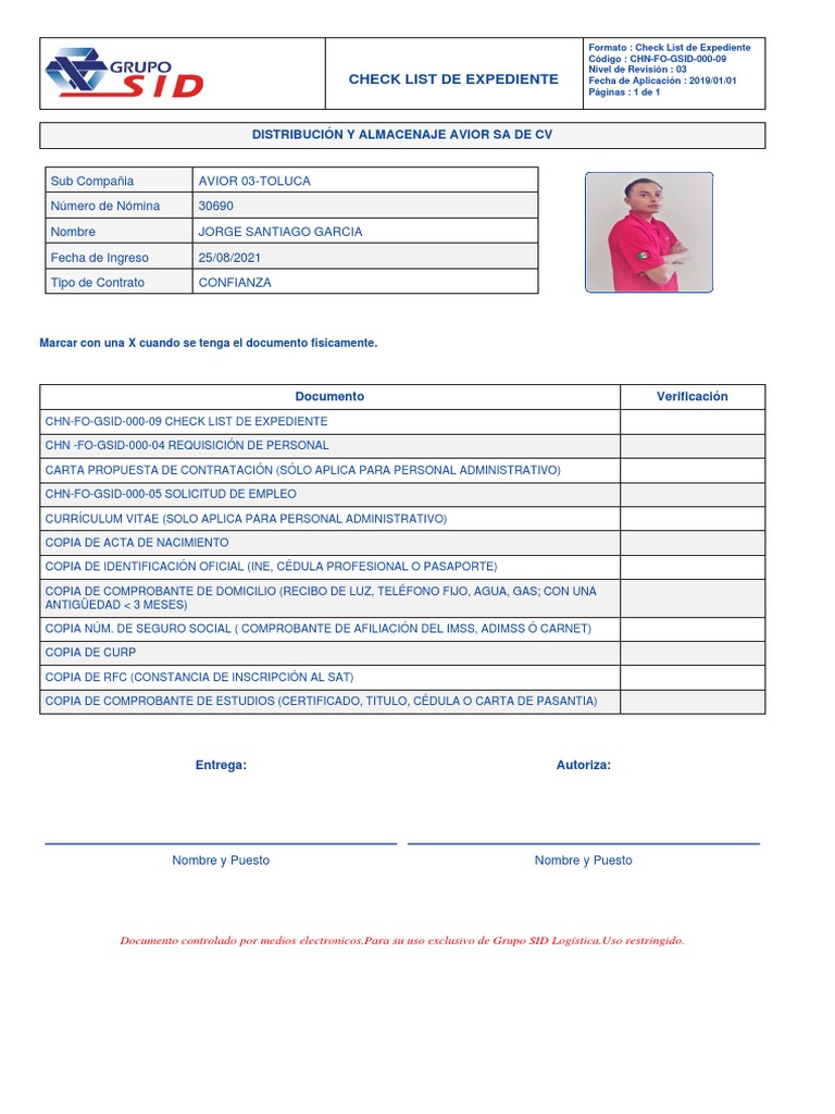 Check List Expediente | PDF