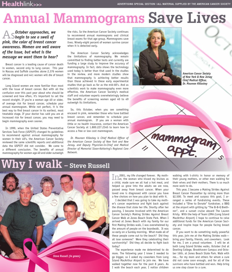 Mammograms Save Lives | PDF | Mammography | Breast Cancer