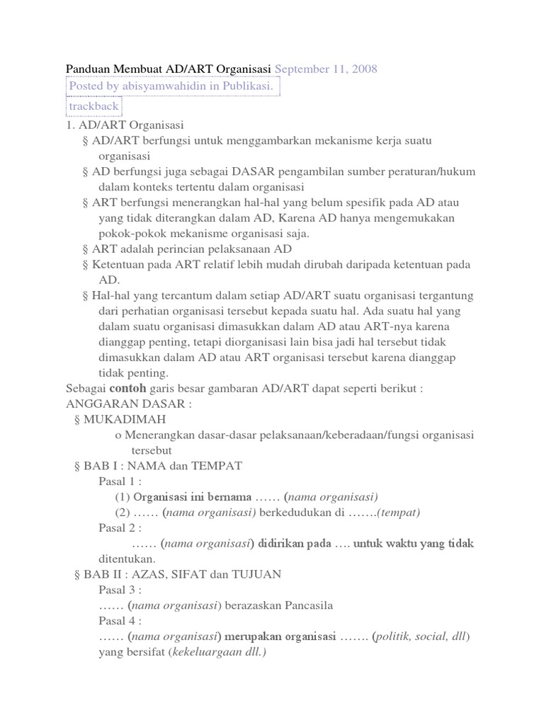 Panduan Membuat ADART | PDF