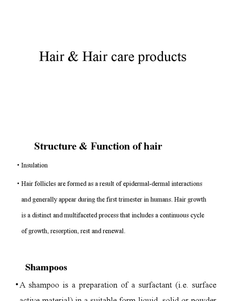 Hair & Hair Care Products | PDF | Shampoo | Surfactant