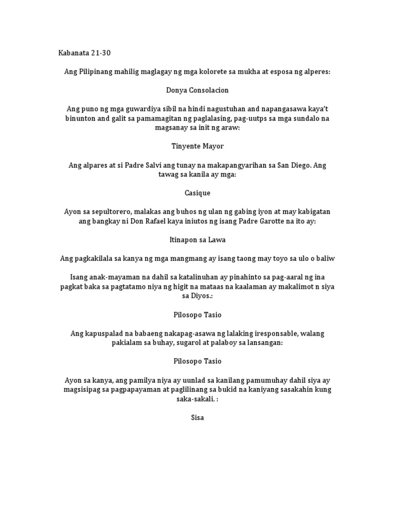 Kabanata 21-30 | PDF