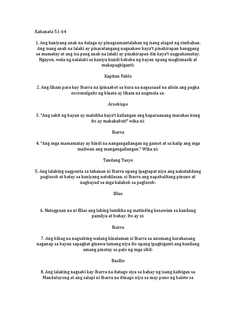 Kabanata 51-64 | PDF