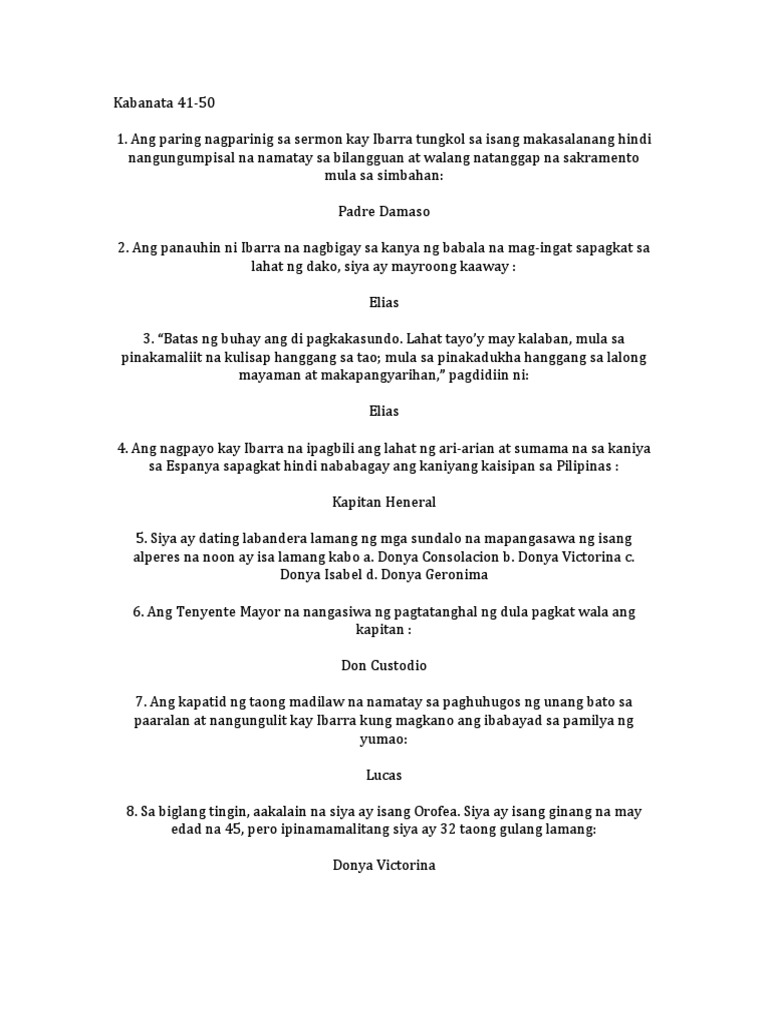 Kabanata 41-50 | PDF