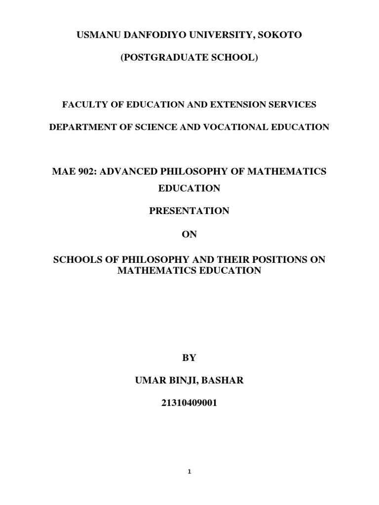 Philosophy of Mathematics | PDF | Constructivism (Philosophy Of ...