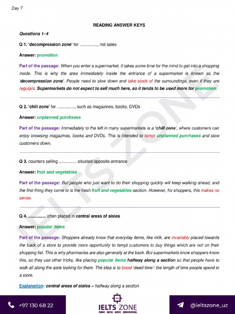 Day 7 - Answer Keys | PDF