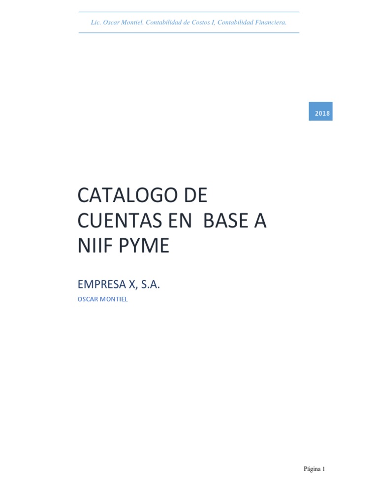 Catálogo de Cuentas NIIF para PYMES | PDF | Contabilidad | Bancos