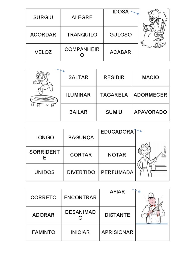 Bingo de Sinônimos e Antônimos | PDF