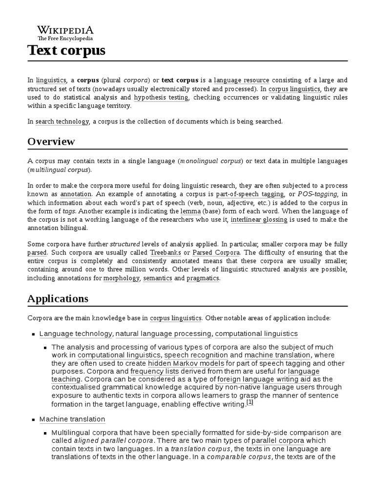 Text Corpus | PDF | Sociolinguistics | Linguistics