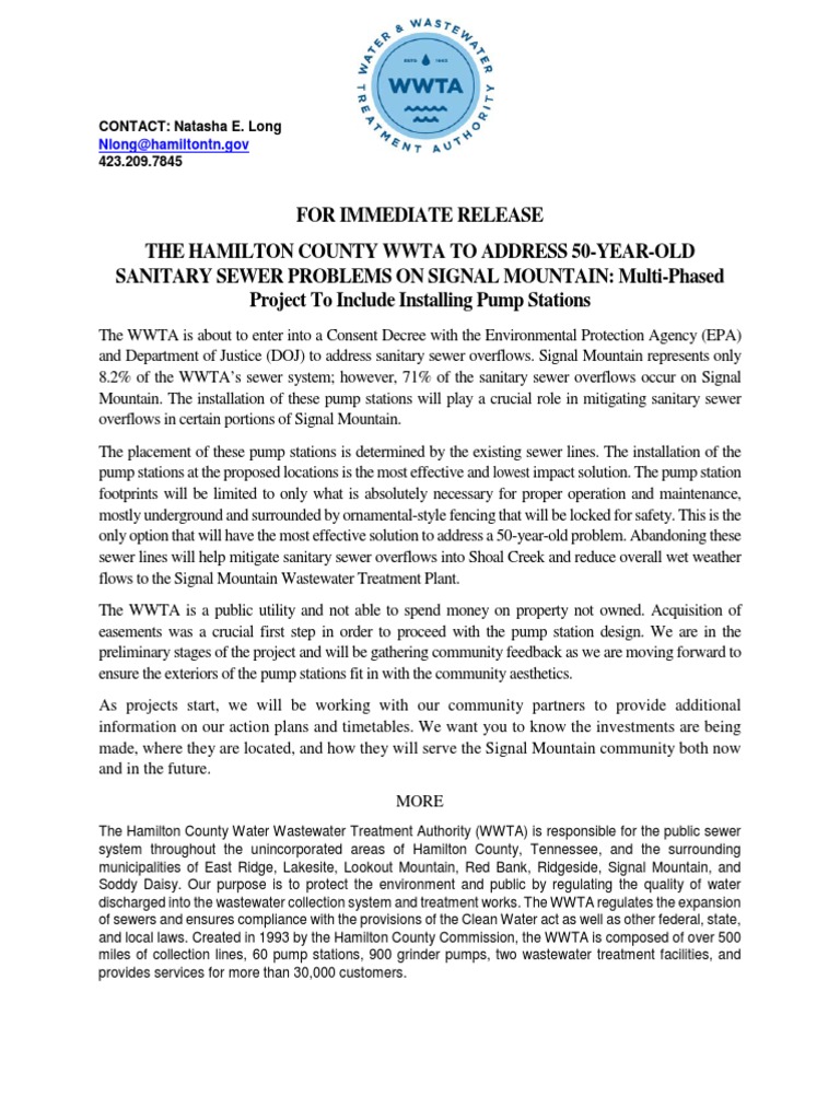 Release: Hamilton County WWTA To Address 50-Year-Old Sanitary Sewer ...