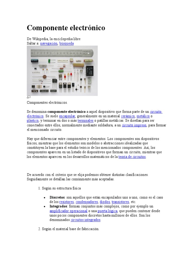 Componentes Electrónicos Esenciales | PDF | Componente electrónico ...