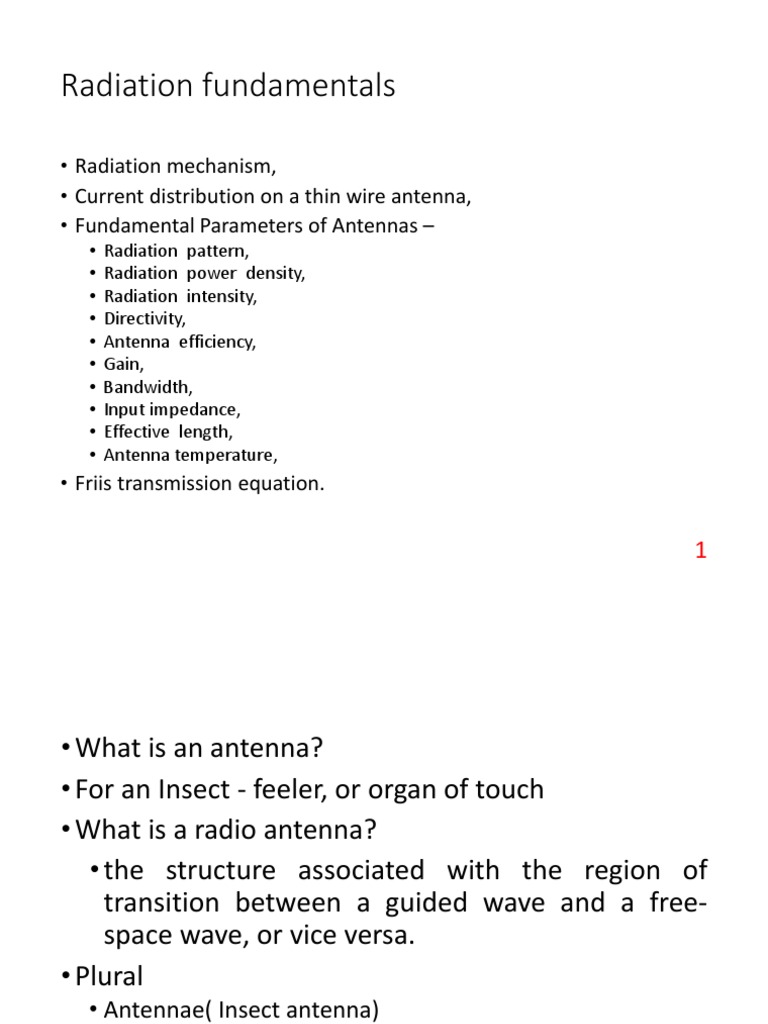 Radiation Fundamentals | PDF | Antenna (Radio) | Transmission Line