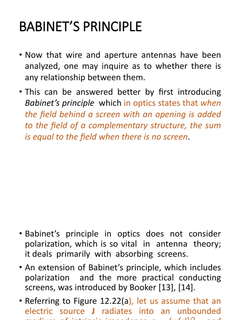Babinets Principle | PDF | Antenna (Radio) | Electricity