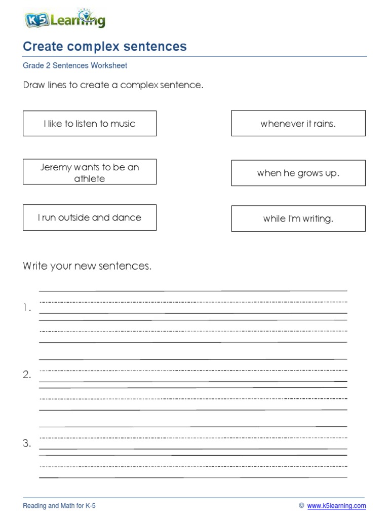 Grade 2 Complex Sentences D | PDF | Sports & Recreation | Poetry