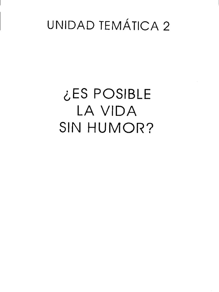 ¿Es Posible La Vida Sin Humor? | PDF