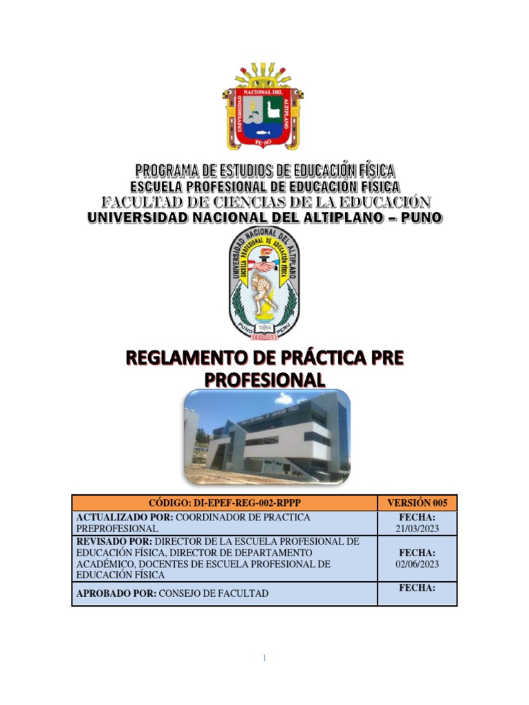 Reglamento de Practica Actualizado Revisado | Descargar gratis PDF | Plan de estudios ...