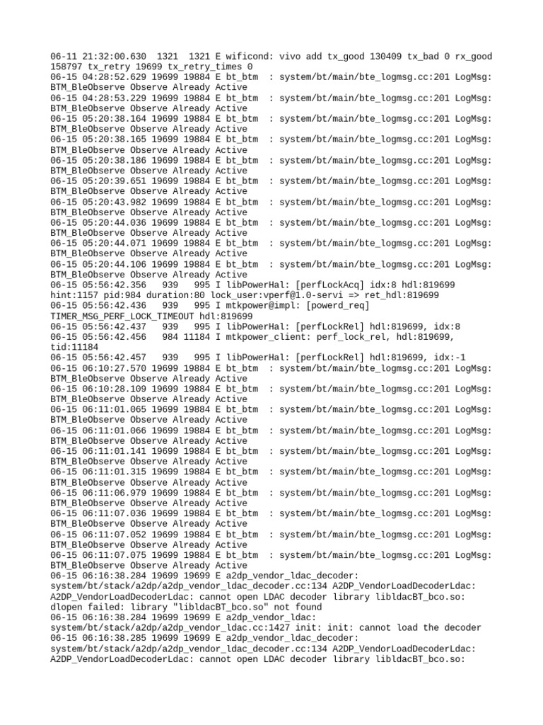 Log | PDF | Computing | Bluetooth