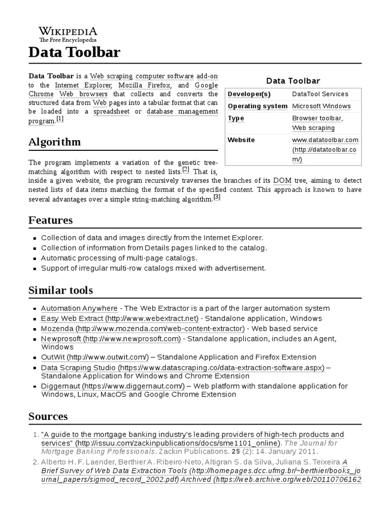 Data Toolbar | PDF | World Wide Web | Internet & Web