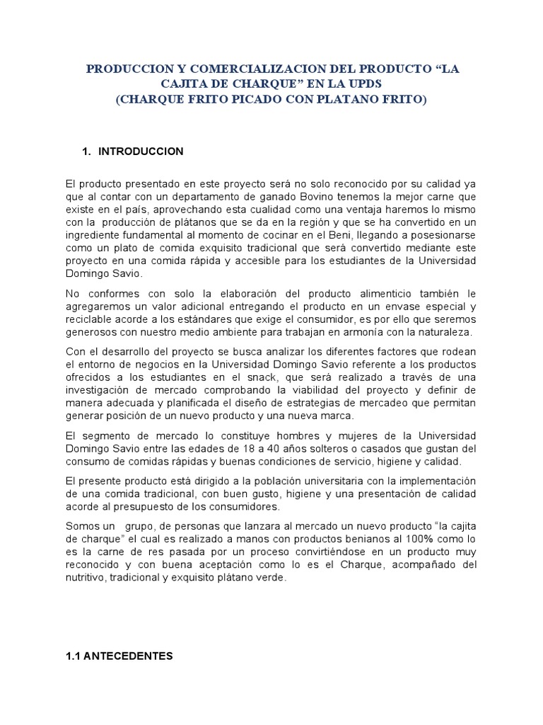 Proyecto Elaboracion de Producto | PDF | Marketing | Producto (Negocio)