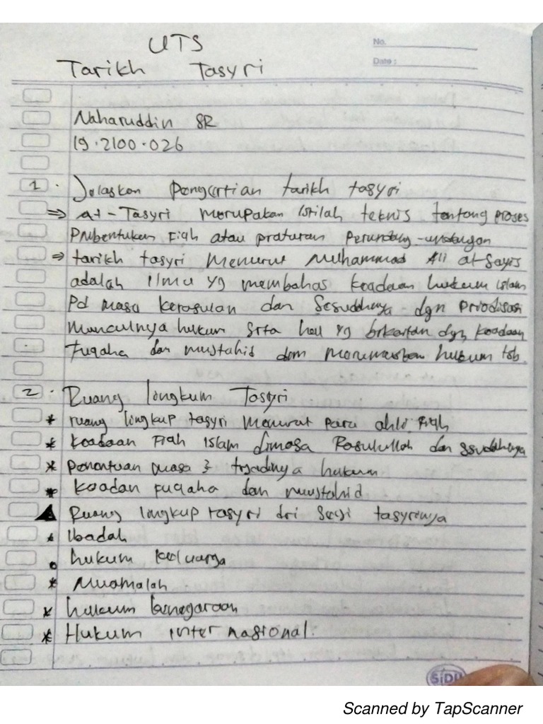 UTS Tarikh Tasyri | PDF