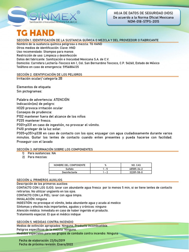 HDS - TG Hand | PDF | Agua | Naturaleza