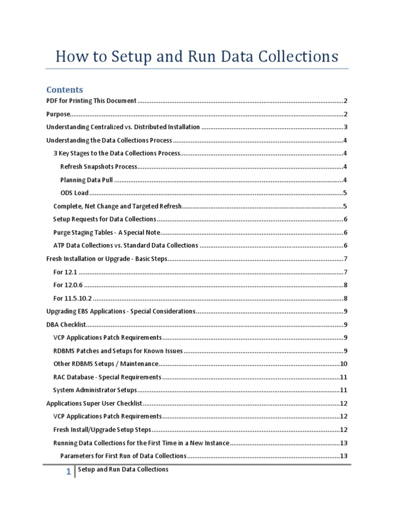 1 Setup And Use Data Collections Pdf Oracle Database Databases 